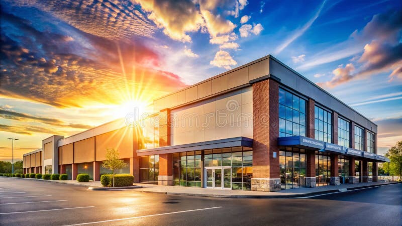 Stunning Exterior View of a Modern Electronics Retail Store Bright ...