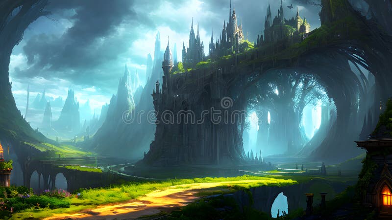 Fantasy Art Environment of the Stunning Mystical Architectural ...