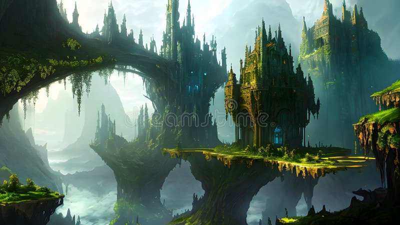 Fantasy 3D Art Environment by Swarms Sky Clouds Over Mystical ...