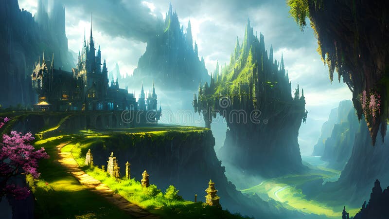 Fantasy Art Environment of the Stunning Mystical Architectural ...