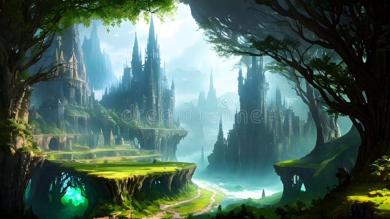 Fantasy 3D Art Environment by Swarms Sky Clouds Over Mystical ...