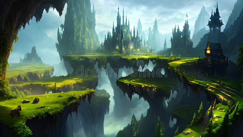 Fantasy Art Environment of the Stunning Mystical Architectural ...
