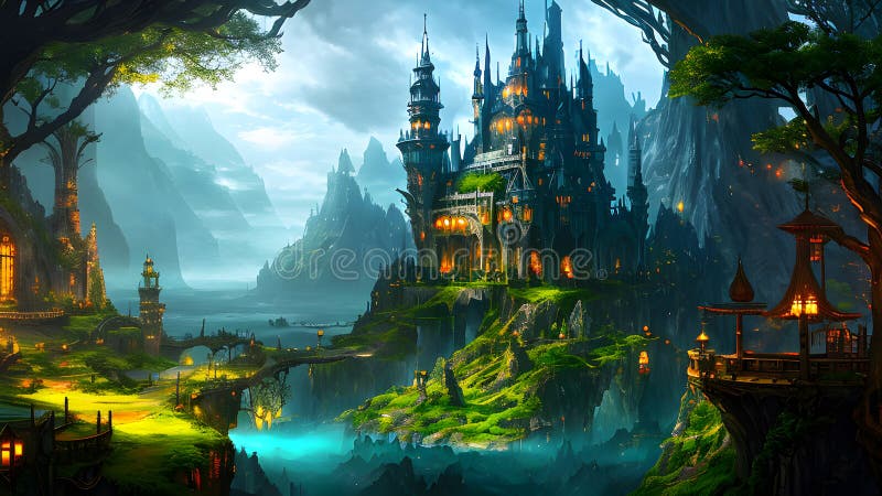 Fantasy Art Environment of the Stunning Mystical Architectural ...