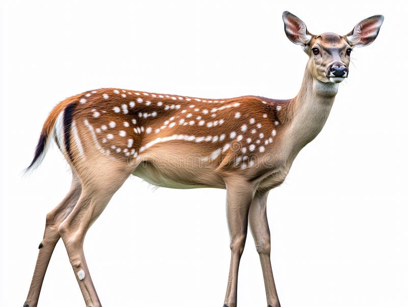 Stunning Fawn Deer Profile Isolated on White High Quality Image Stock ...