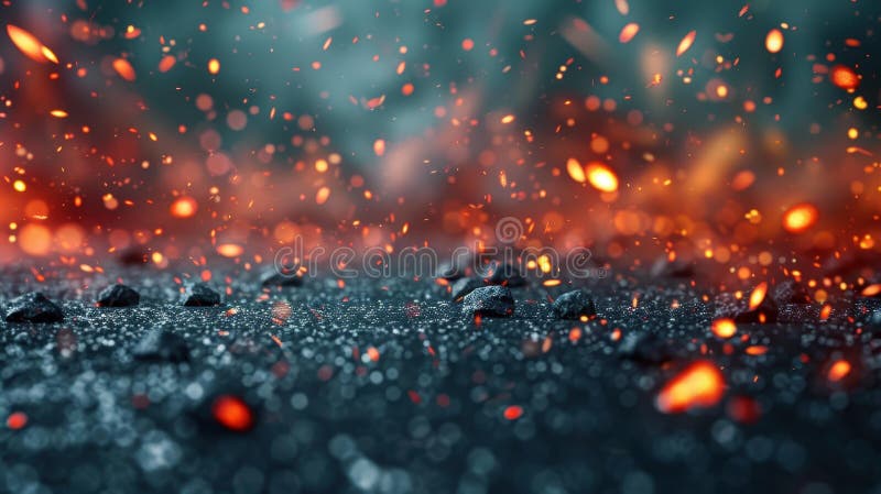 Captivating Stock Image of Vibrant Fire Embers Against a Dark Backdrop ...