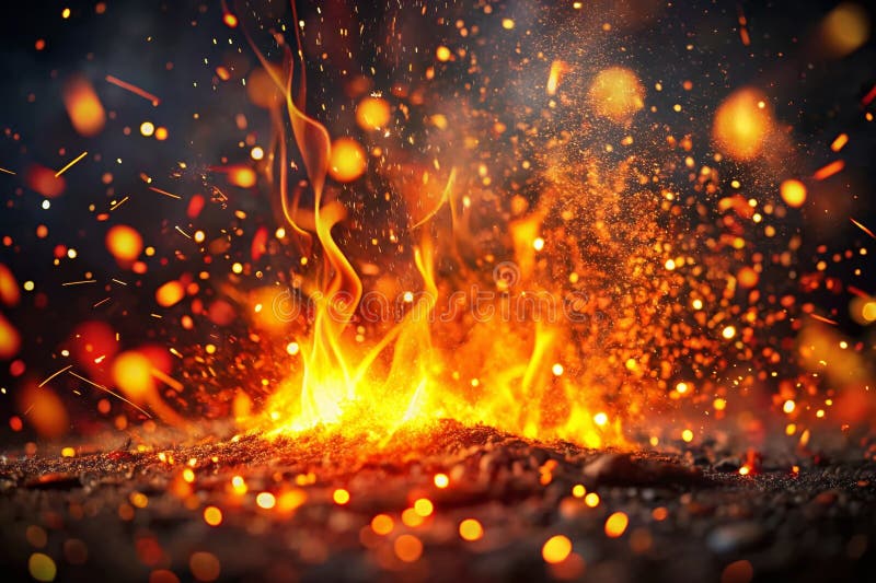 Stunning Fire Embers and Sparks a Detailed Glowing Image Perfect for ...
