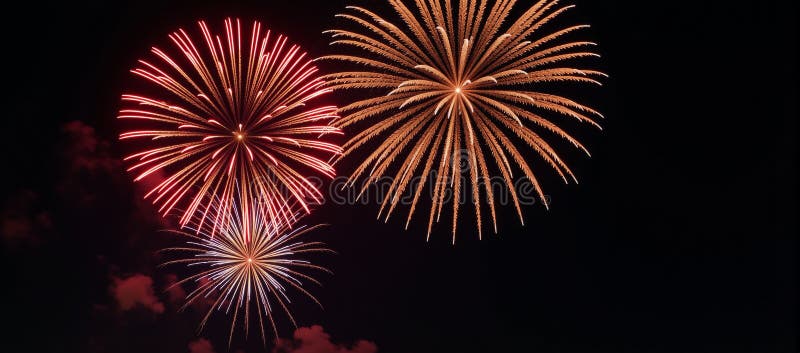 Stunning Firework Display Featuring Vivid Colors Exploding Against a ...