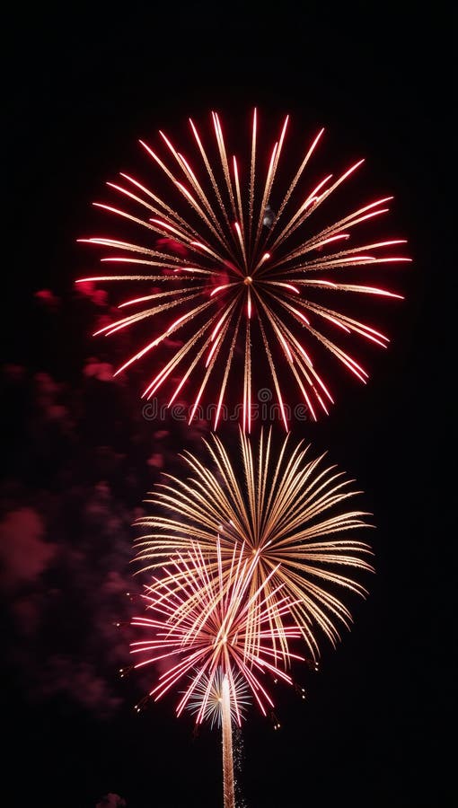 Stunning Firework Display Featuring Vivid Colors Exploding Against a ...