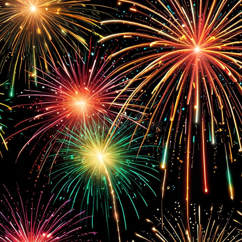 Stunning Firework Display: Mesmerizing Bursts of Color and Shape in a ...