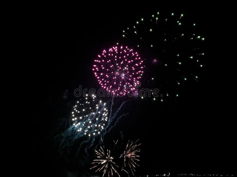 Stunning Fireworks Display Against a Deep Black Night Sky Stock Photo ...