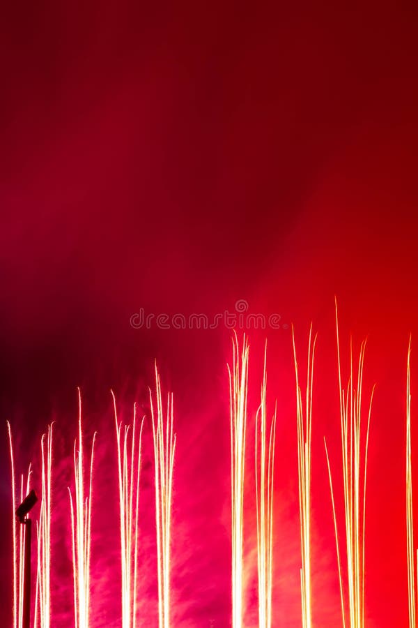 Red Lines of Fire Reaching into the Sky Stock Photo - Image of ...