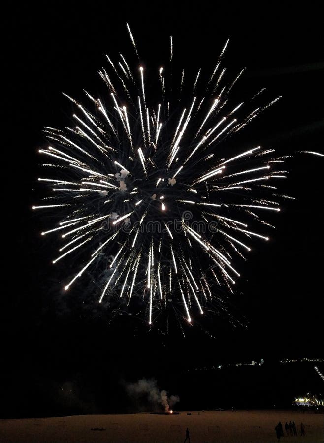 Stunning Fireworks Display Exploding in a Vibrant Burst of White ...