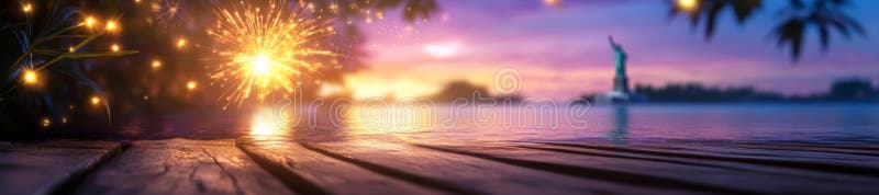 Stunning Fireworks Exploding Above the Statue of Liberty with a ...