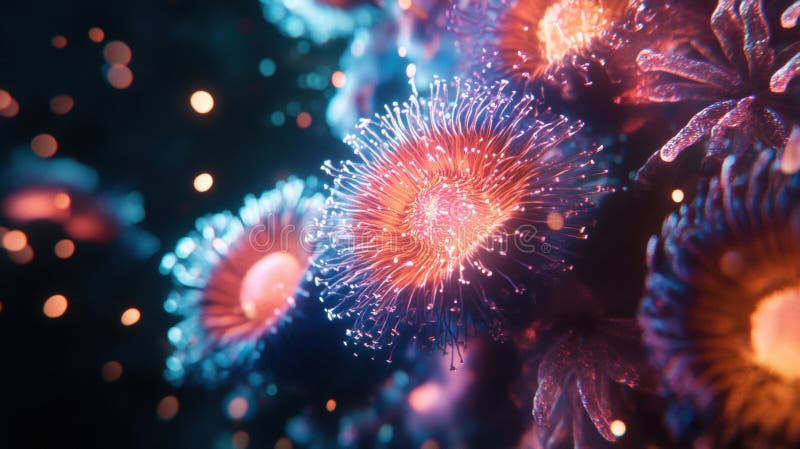 Stunning Fireworks Illuminating the Clear Night Sky Stock Illustration ...