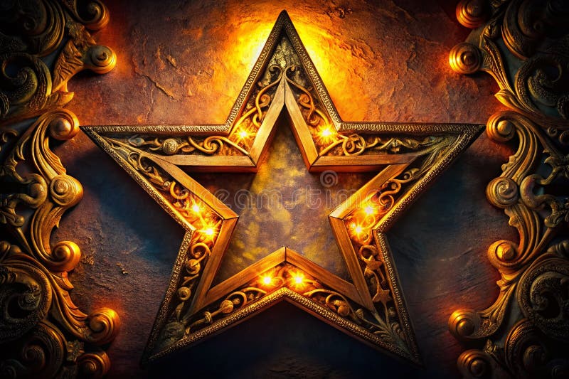 Stunning FivePointed Star Frame Design a Decorative Layered Composition ...