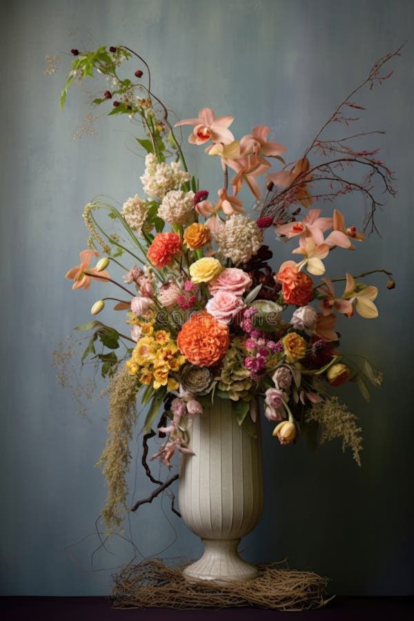 Stunning Floral Arrangement with Diverse Species Stock Illustration ...