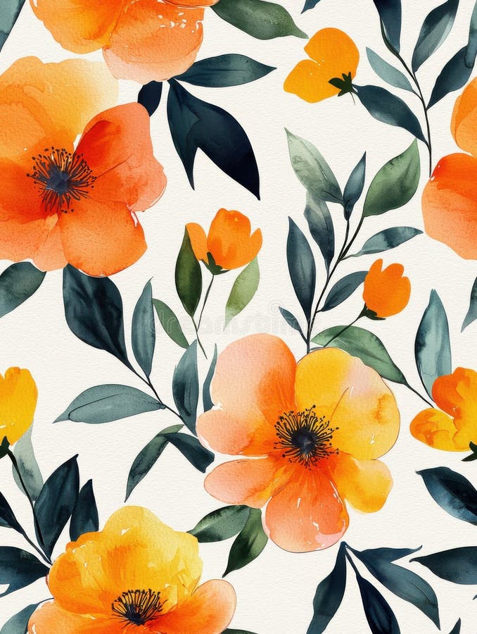 A Stunning Floral Pattern Showcasing Various Flower Types Creating a ...