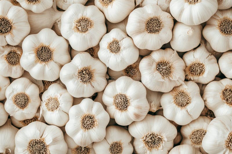 Stunning Full Frame Background of Garlic Bulbs in Natural Light for ...
