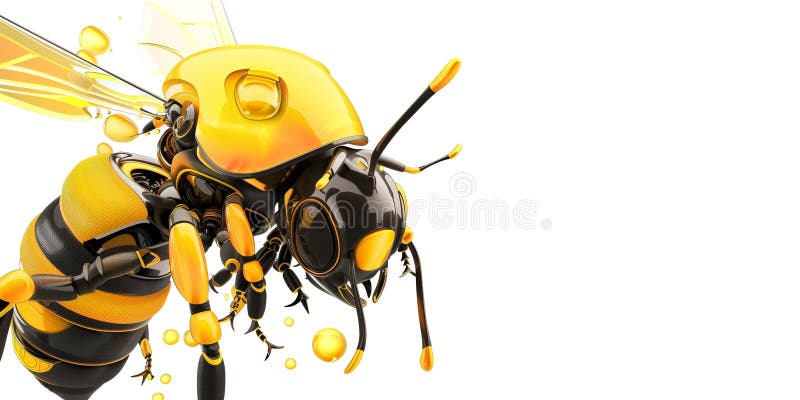 High-Tech Honeybee: Futuristic Bionic Bee in Detailed Close-Up Stock ...