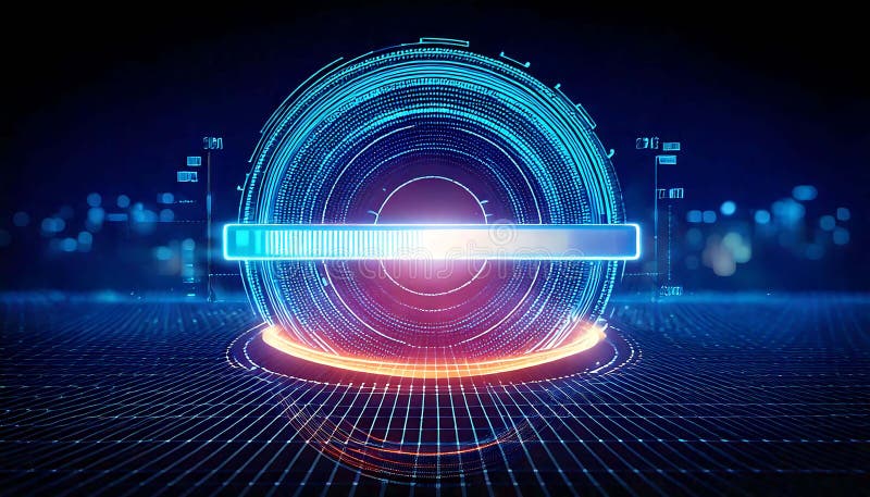 Stunning Futuristic Digital Loading Bar Graphic. Perfect for Tech, AI ...