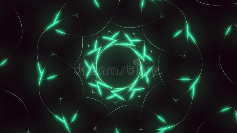 Stunning Futuristic Pattern of Glowing Green Lines in a Circular ...