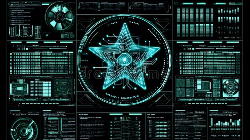 Futuristic Tech Interface Star Data Network Digital HUD Sci Fi ...