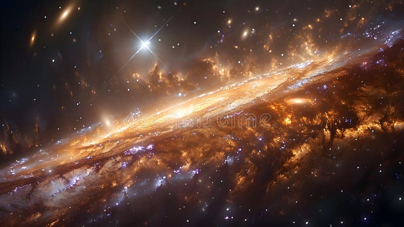 Stunning Galactic View on the Edge of Space Stock Illustration ...