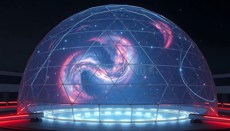 Stunning Galaxy Dome Projection Immersive Experience Stock Illustration ...