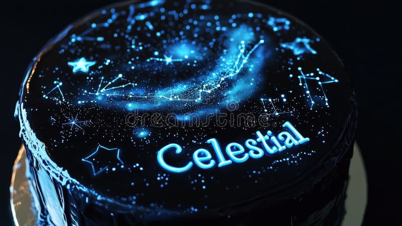 Celestial Galaxy-themed Cake with Glowing Constellations Stock ...