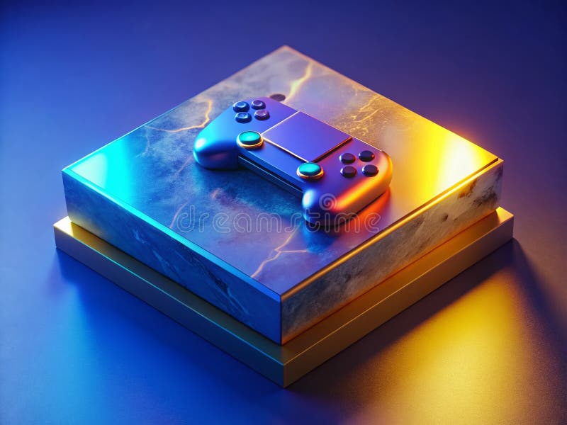 Stunning Gaming Console Showcase Luxurious Marble Platform Gilded ...