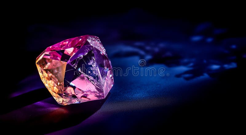 A Stunning Gemstone Reflecting Vibrant Colors in a Dark Setting Stock ...