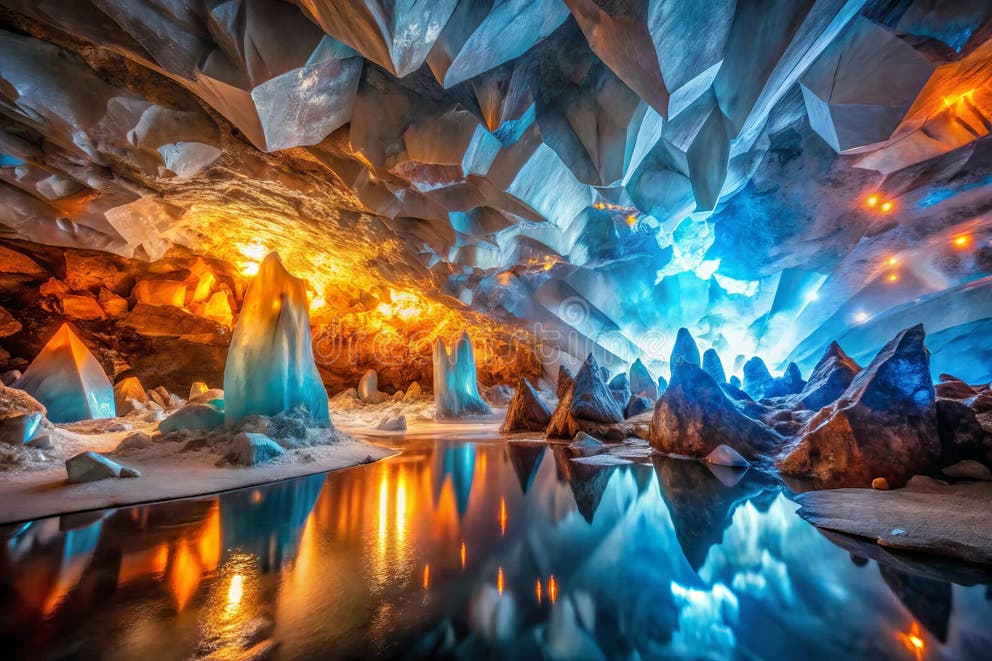 A Stunning Generative AI Visualization of a Sparkling Cave Featuring ...