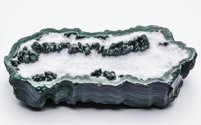 A Stunning Geological Formation of Malachite and Quartz Displaying ...