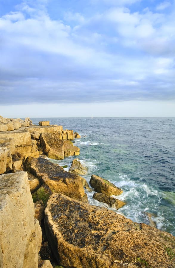 Stunning Geological Rock Cliff Formations at Sea Stock Image - Image of ...