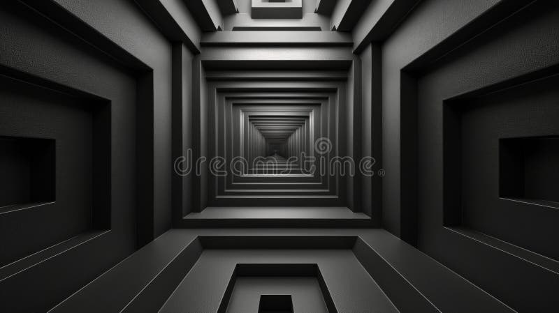 Stunning Geometric Black Background Featuring Layered Rectangular ...
