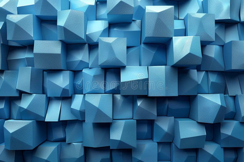 Stunning Geometric Pattern of 3d Blue Cubes in Air for Creative ...