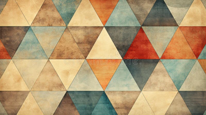 Stunning Geometric Pattern Featuring Red, Blue, and Brown Triangles ...