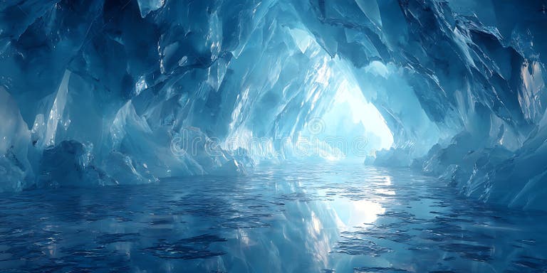 Stunning Glacial Ice Cave Blue Ice Textures Backgrounds Stock ...