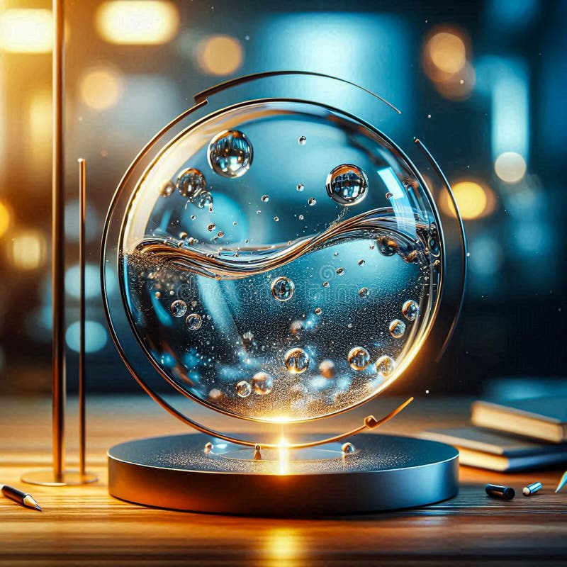 Mesmerizing Liquid Sphere with Bubbles Stock Photo - Image of cool ...