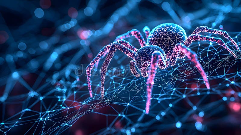 A Stunning Glimpse into the Digital Realm of a Spider Web with ...