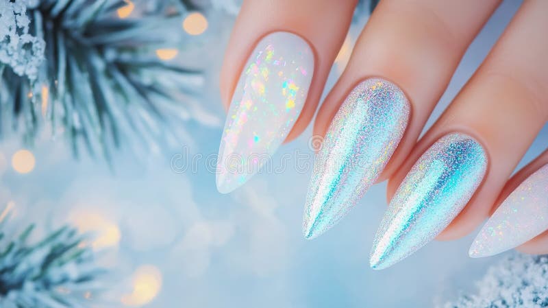 Stunning Glitter Gradient Nails with a Festive Sparkle Effect for ...