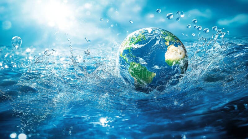 Stunning Globe Representing Interconnected Rivers and Oceans Stock ...