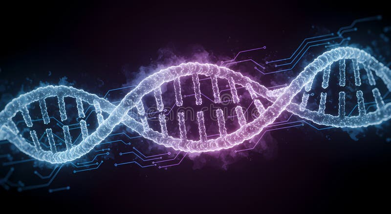 Stunning Glowing DNA Helix with Circuit Patterns Represents Future of Genetic Science and ...