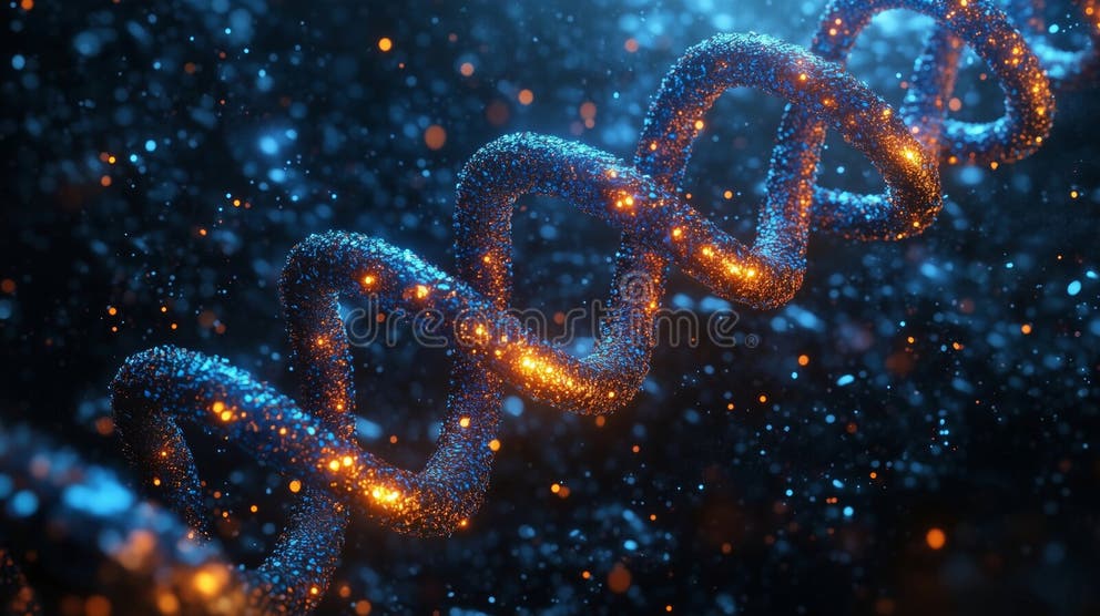Stunning Glowing DNA Helix in a Cosmic Abstract Setting Stock Image ...