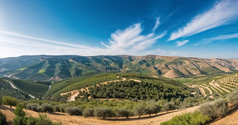 Stunning Golan Heights Israel Sunny Summer Day Stock Illustration ...