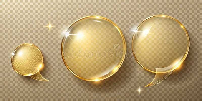 Stunning Gold Oval Speech Bubbles Blank Metallic Dialogue Boxes for ...
