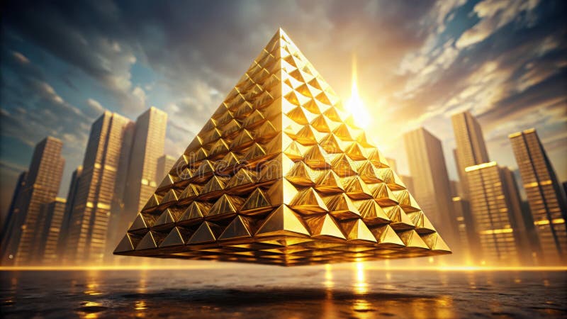 Stunning Gold Pyramid Floating in Air Surrounded by a Mysterious ...