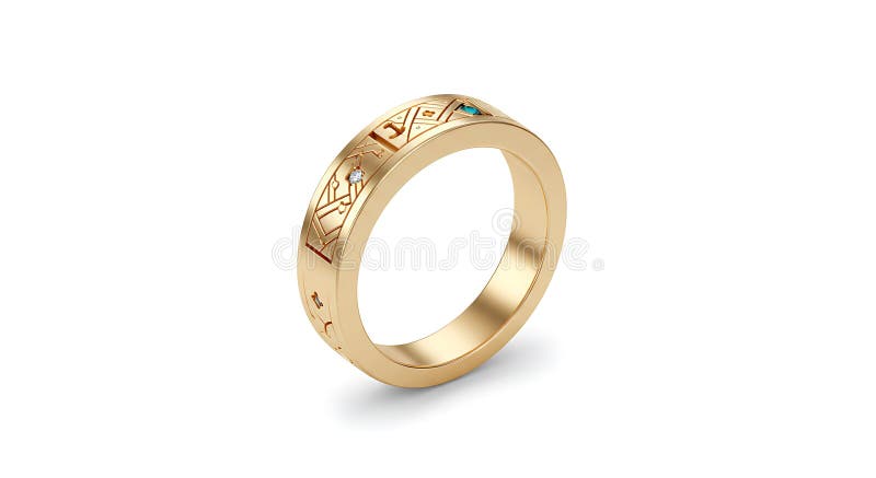 Gold Ring with Gemstones stock illustration. Illustration of gold ...