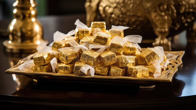 Stunning Gold Wrapped Candy Stock Illustration - Illustration of ...