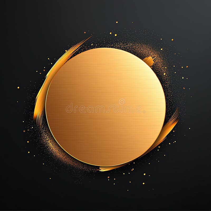 A Stunning Golden Circular Design with a Brushed Texture Accented by ...